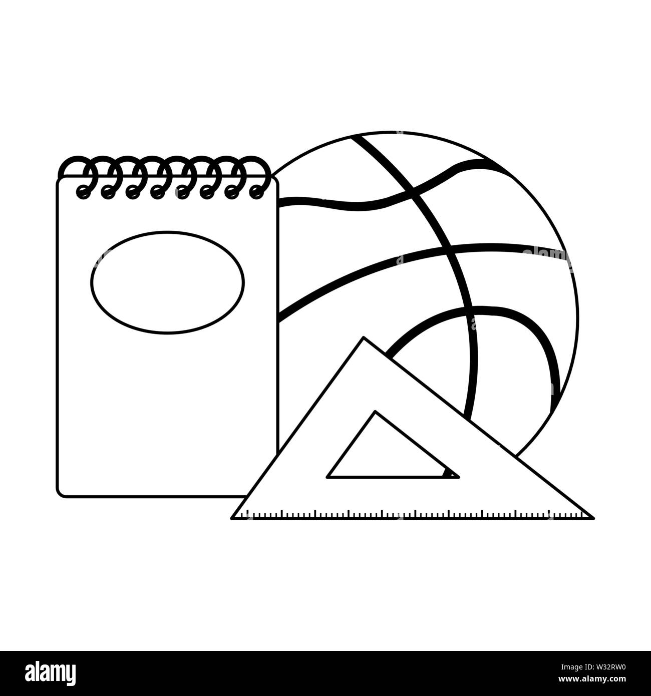 triangle rule with supplies school vector illustration design Stock ...