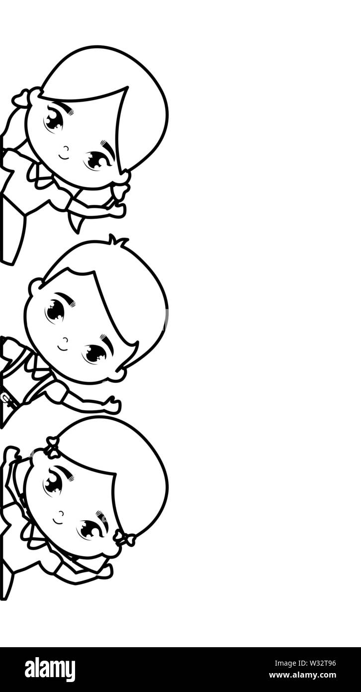 cute little students avatar character vector illustration design Stock ...