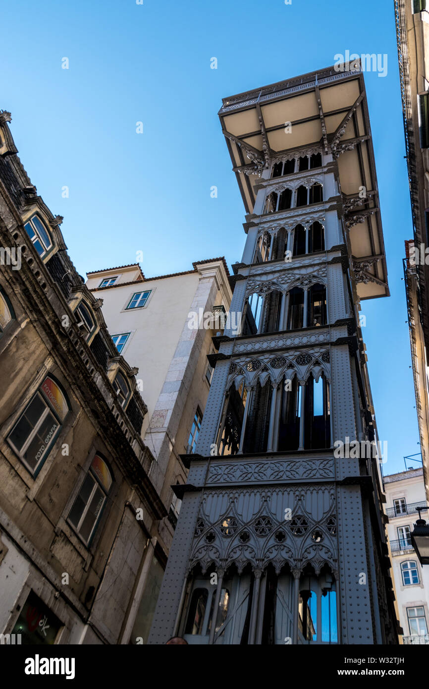 Tourism elevator neo gothic iron the santa justa iron lift hi-res stock ...