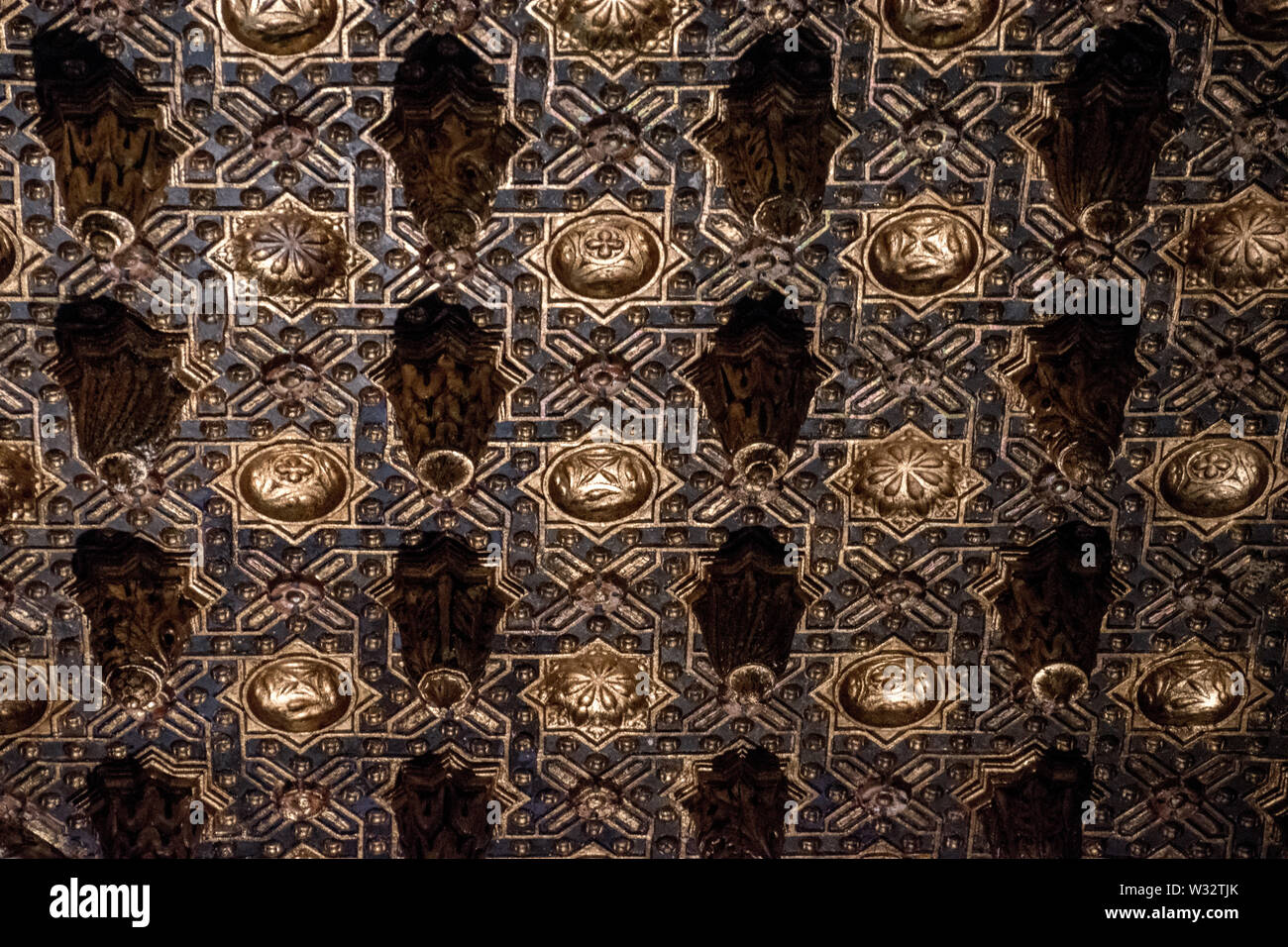Hand carved Moorish designed ceiling Stock Photo - Alamy