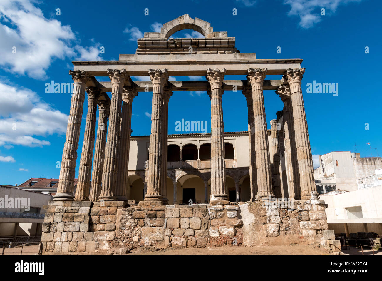 The ancient Roman Temple of Diana in Merida, Spain Stock Photo - Alamy