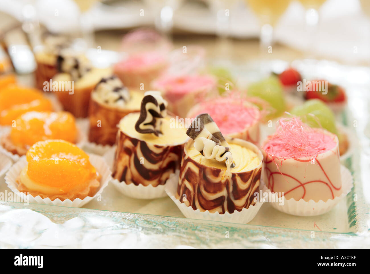 Sweets on banquet table - picture taken during catering event Stock ...