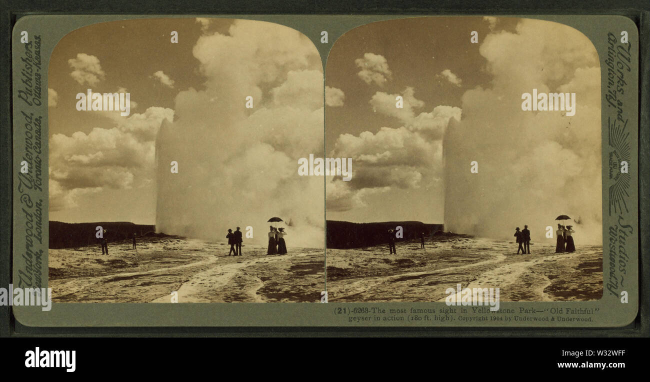 The Most famous site in Yellowstone Park – Old Faithful Geyser in ...