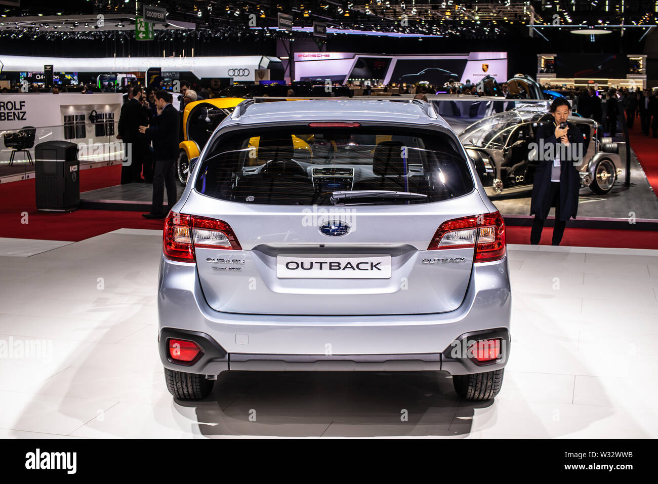 Geneva, Switzerland, March 2019: Subaru Outback at Geneva International ...