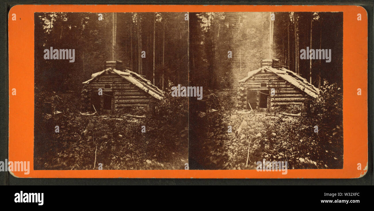 The home of the trapper, by Hinds, A L, fl 1870-1879 Stock Photo - Alamy