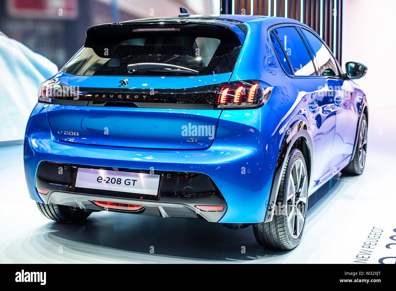 Geneva, Switzerland, Mar 2019 all-new all-electric Peugeot e-208 GT II ...