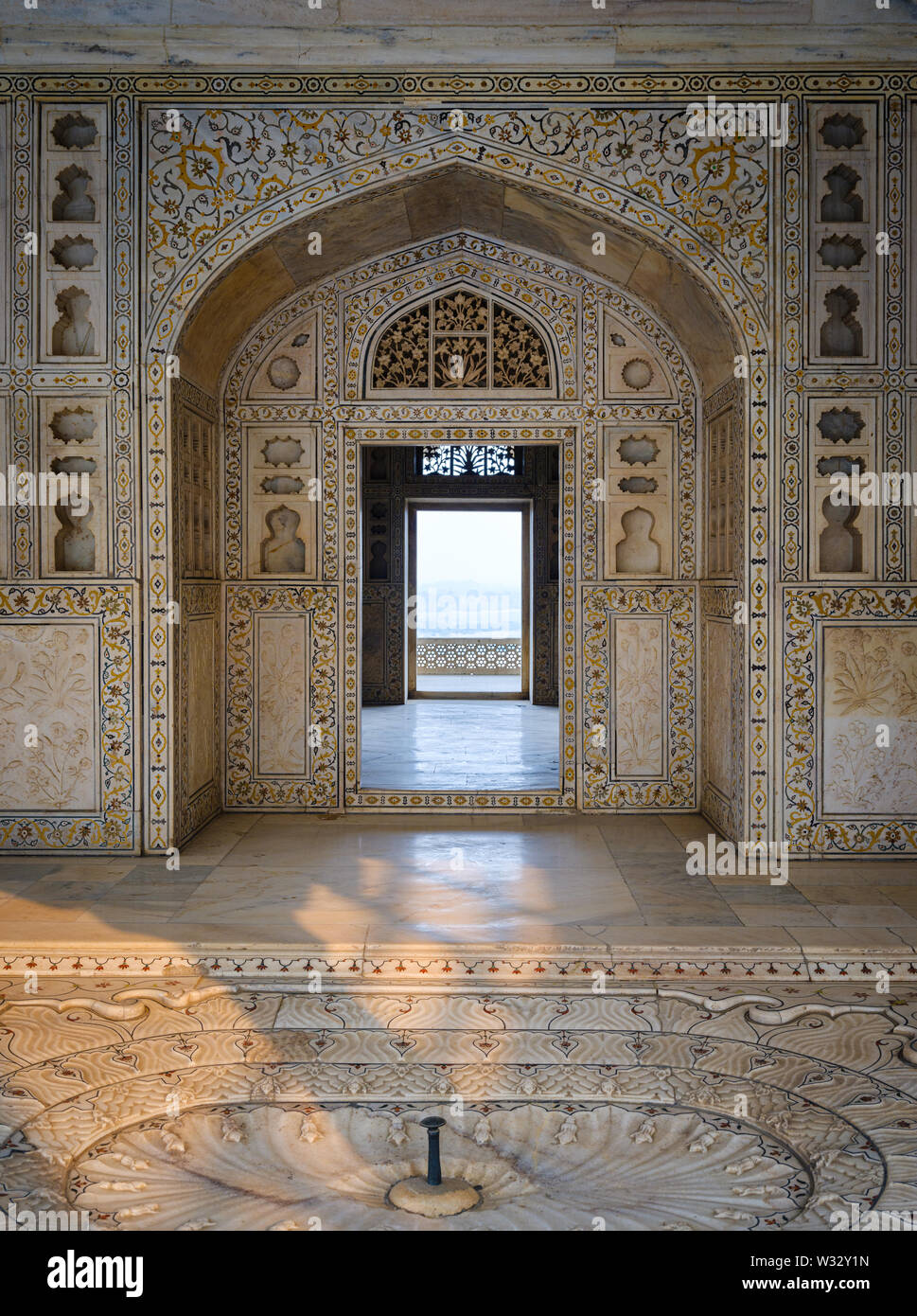 AGRA, INDIA - CIRCA NOVEMBER 2018: Interior of the Agra Fort. This is a ...