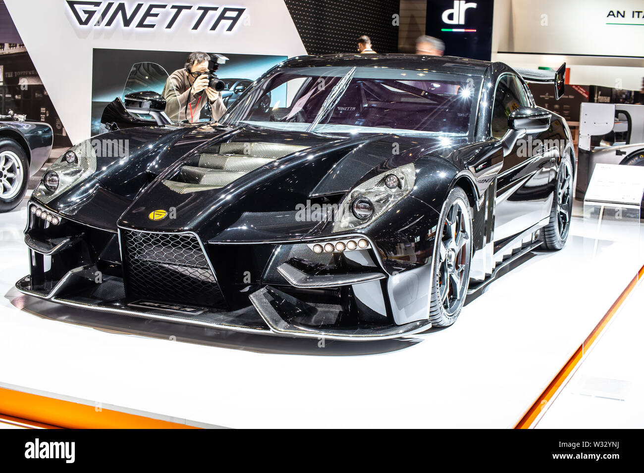 Geneva, March 2019 black Ginetta Akula, Geneva International Motor Show ...