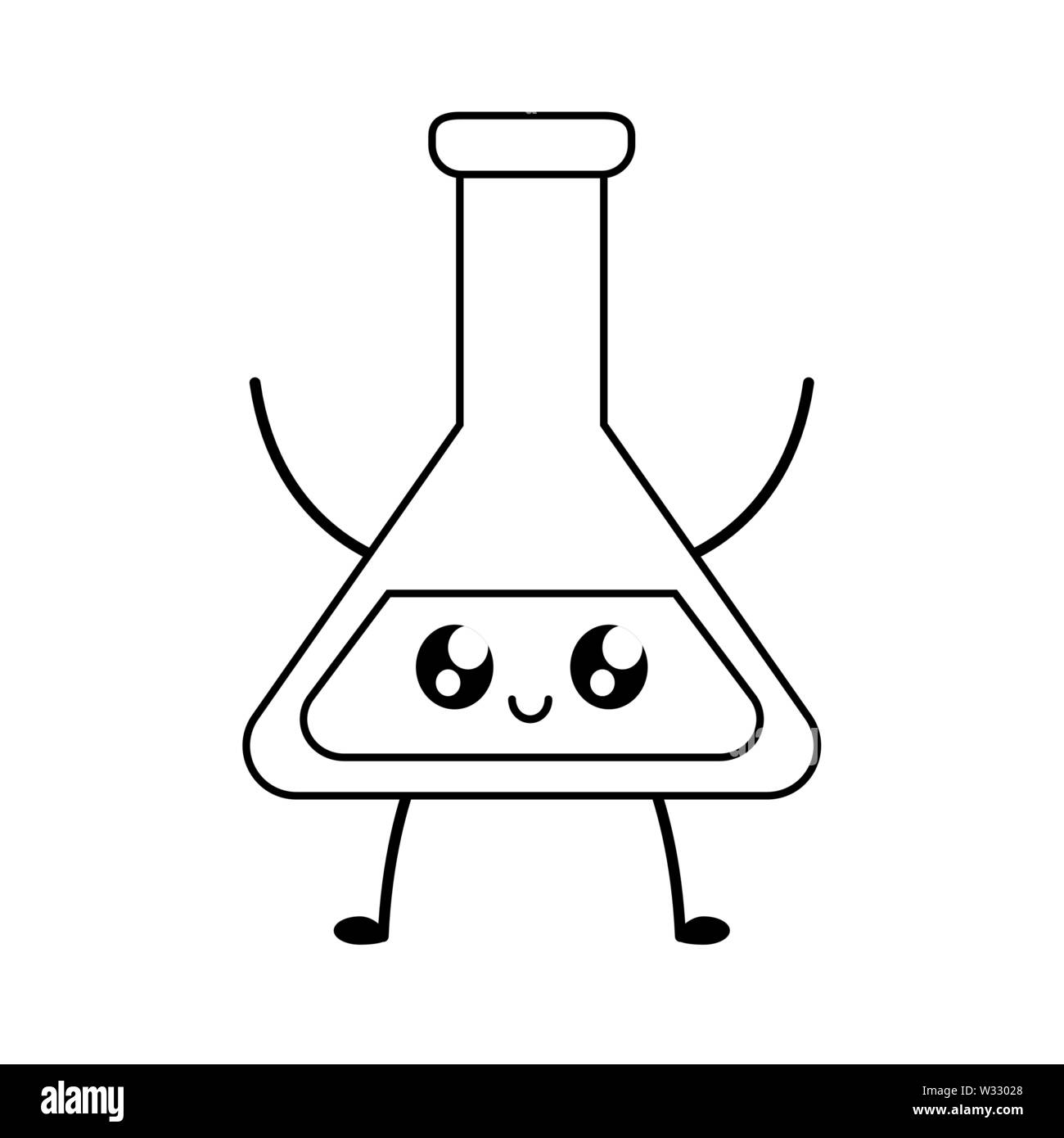 Flask chemistry kawaii cartoon hi-res stock photography and images - Alamy