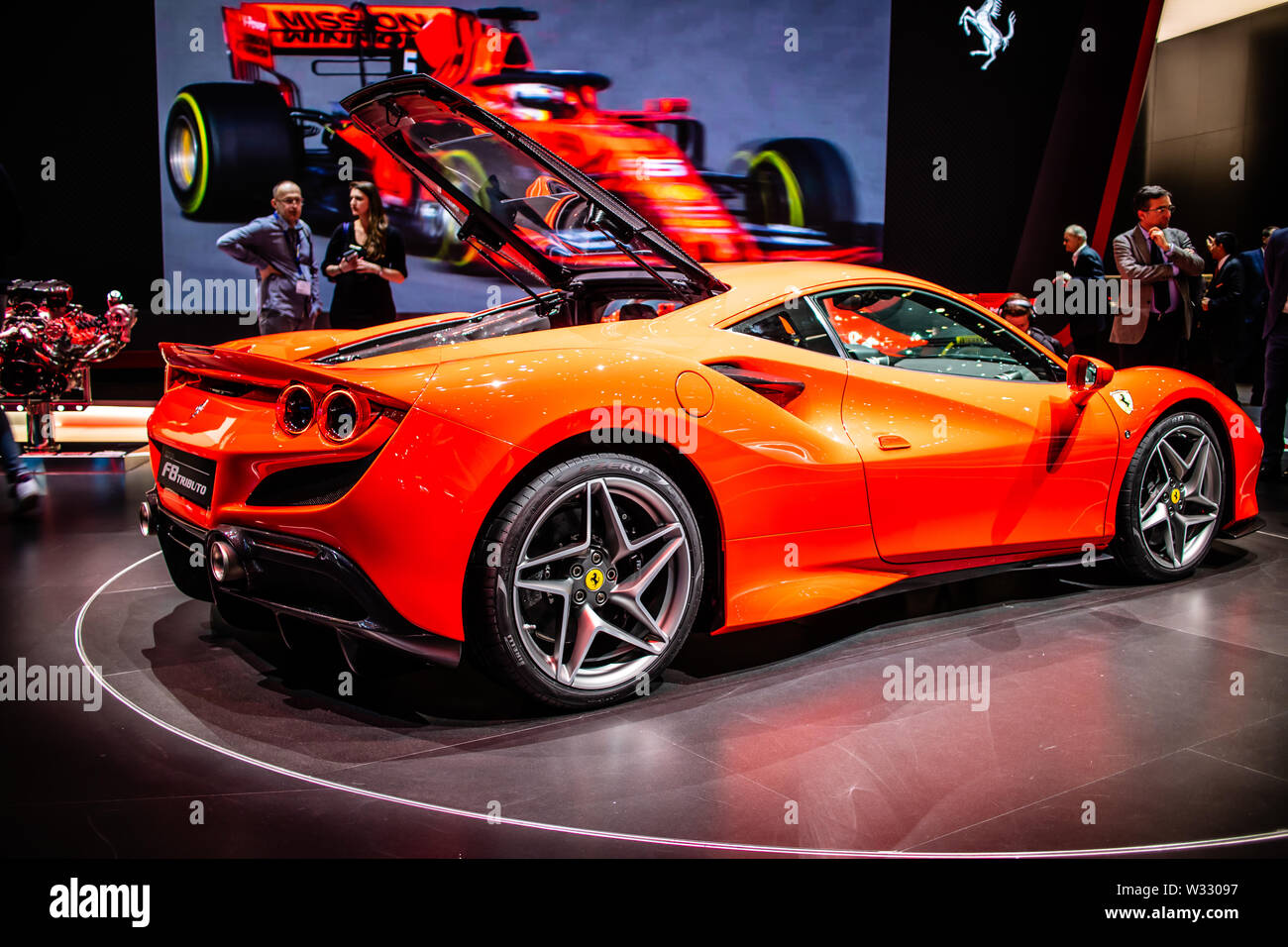 Geneva, Switzerland, March 2019: Ferrari F8 Tributo at Geneva ...