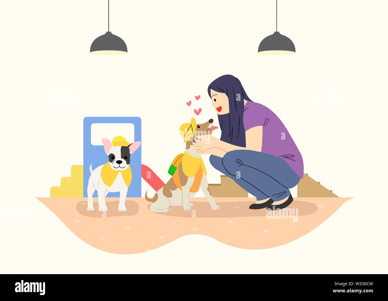illustration of happy life with dog 009 Stock Vector Image & Art - Alamy