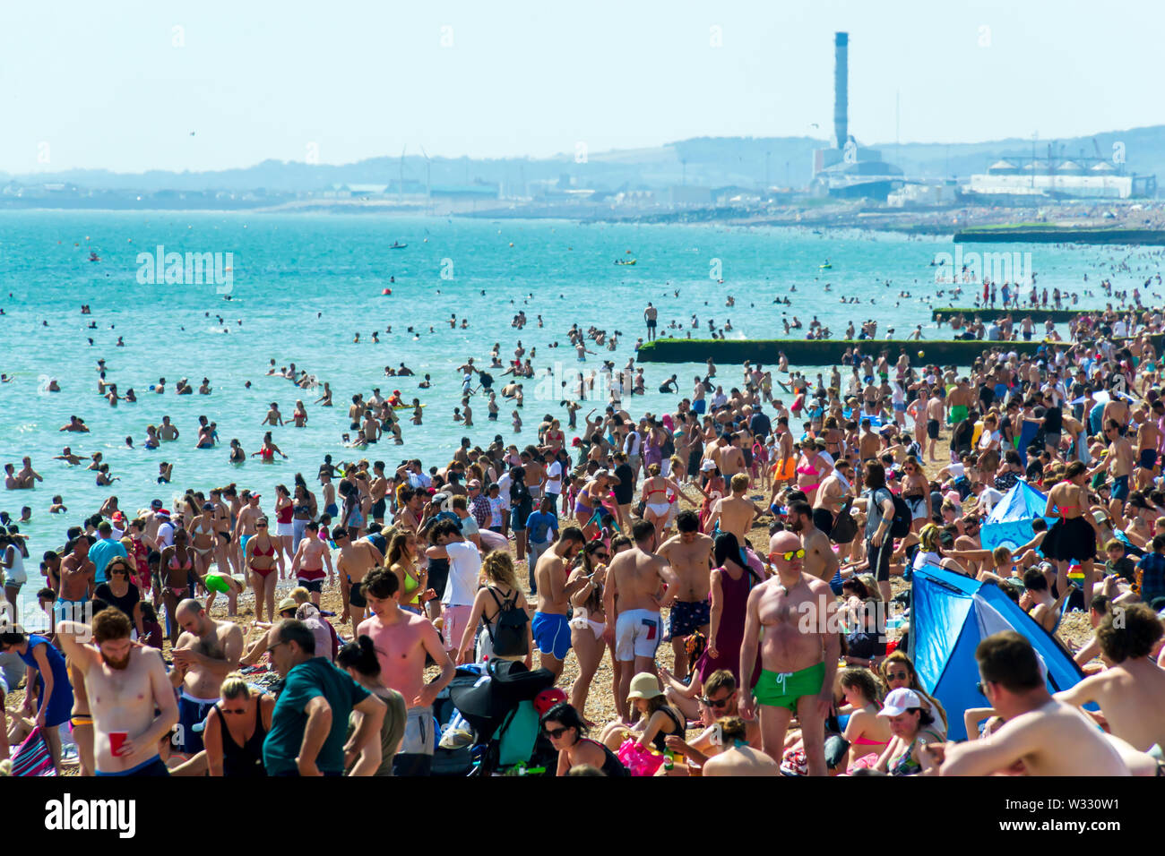 Crowded Beach Brighton East Sussex High Resolution Stock Photography ...