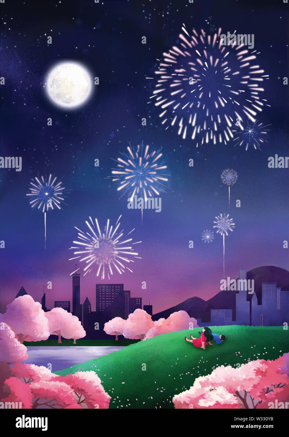 Night scenes Stock Vector Images - Alamy