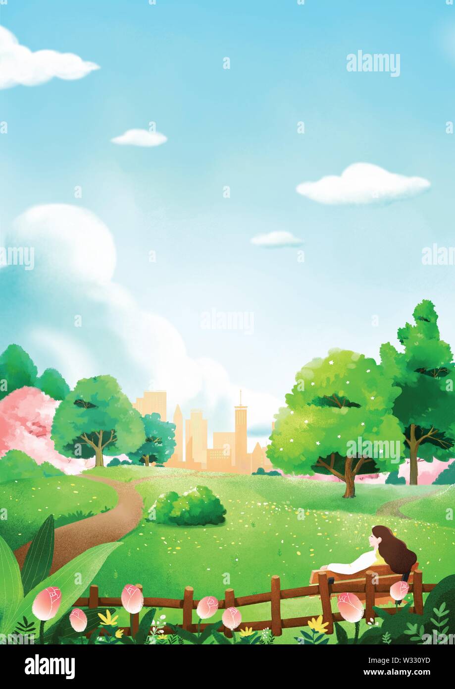 Background spring scenes Stock Vector Images - Alamy