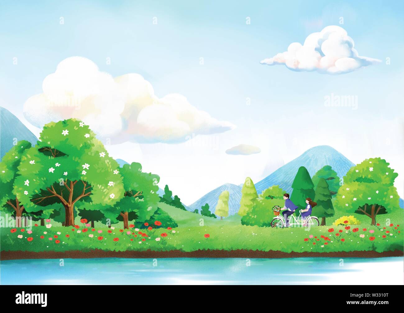 Happy day! beautiful scenes in spring 004 Stock Vector Image & Art - Alamy