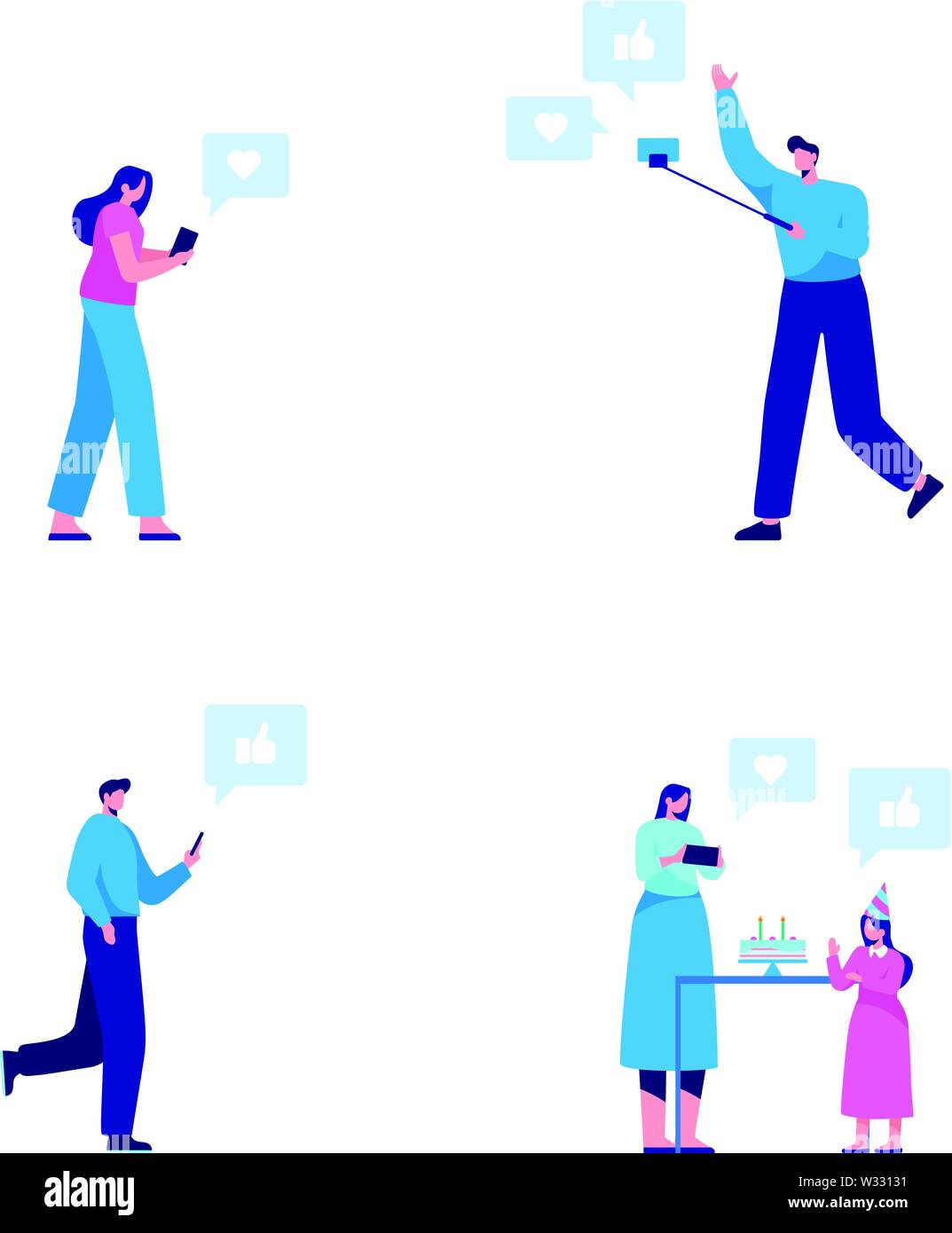 Isometric set of people, human movement concept isolated on white ...