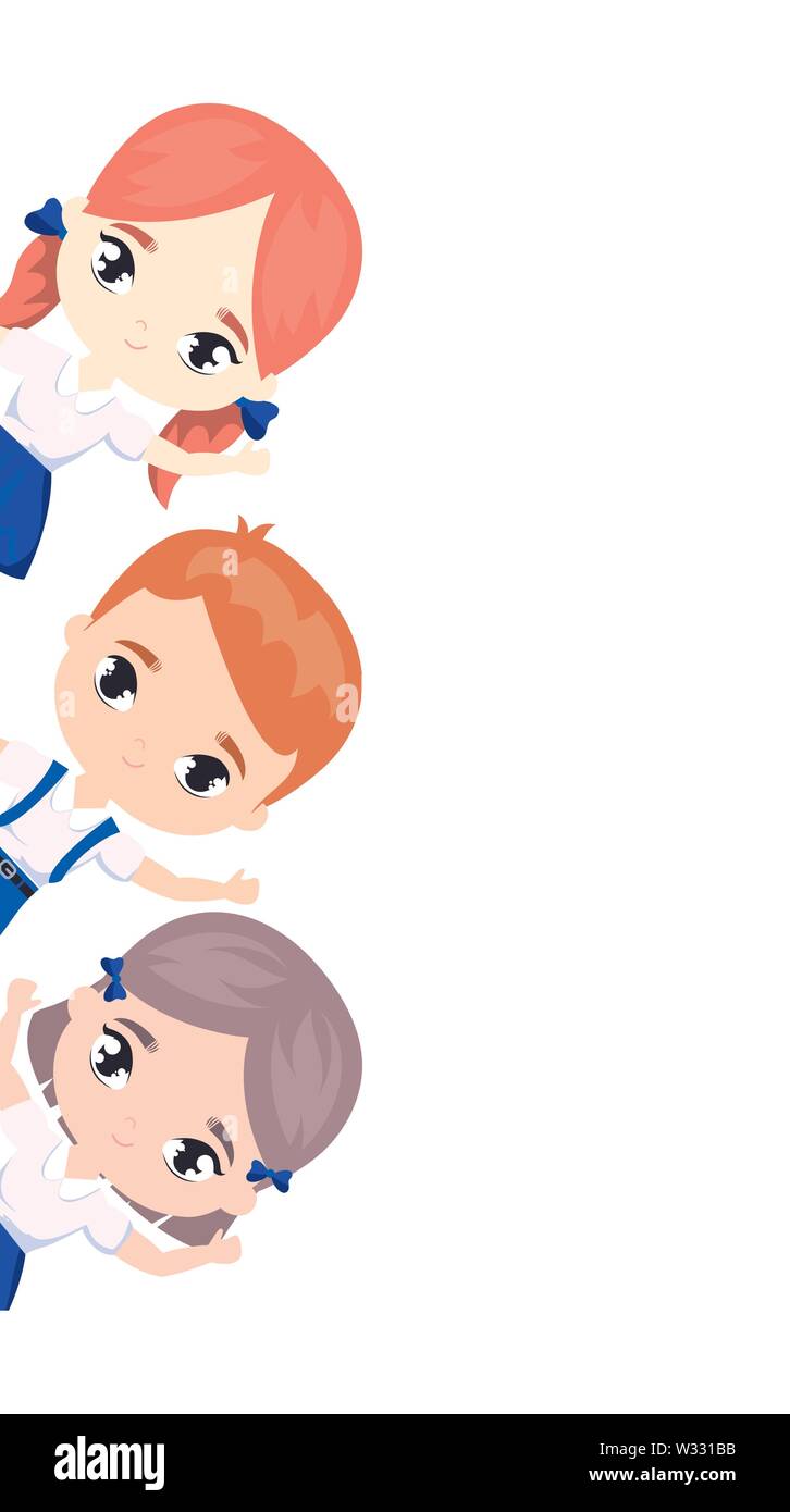 cute little students avatar character vector illustration design Stock ...