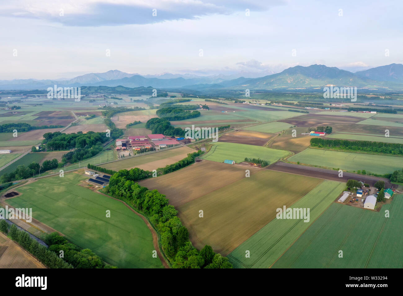 Aerial Photography of Tokachi, Hokkaido, Japan Stock Photo - Alamy