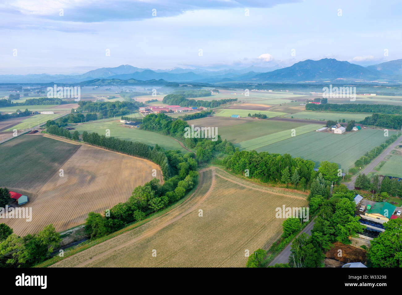 Aerial Photography of Tokachi, Hokkaido, Japan Stock Photo - Alamy