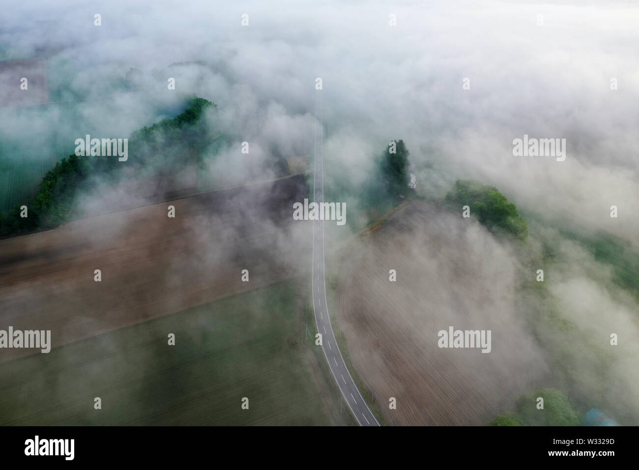 Tokachi in foggy day, Hokkaido, Japan Stock Photo - Alamy