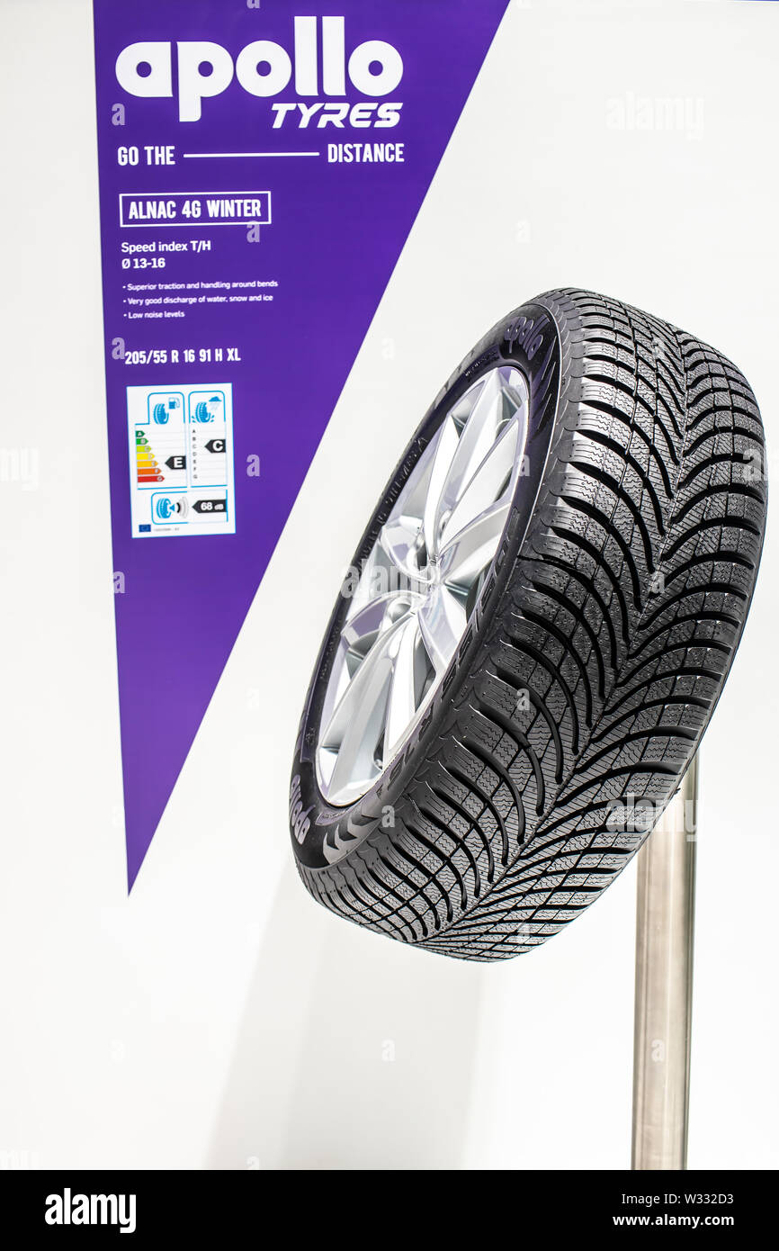 Geneva, Switzerland, Mar 2019 Apollo summer, winter, All Season tires ...
