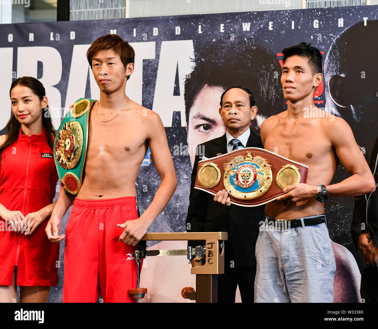Osaka, Japan. 11th July, 2019. (L-R) Satoshi Shimizu (JPN), Joe Noynay ...