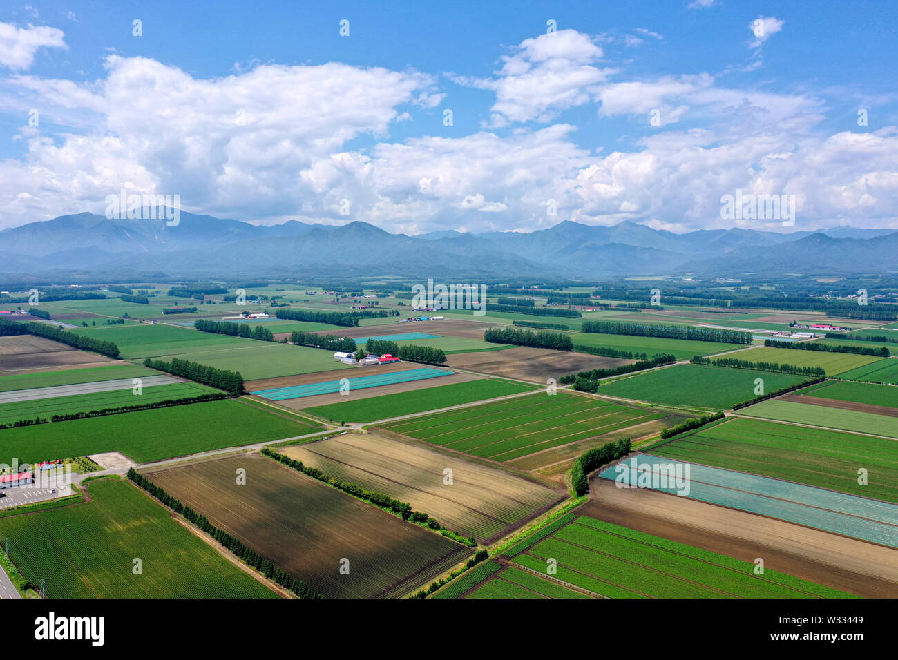 Aerial Photography of Tokachi, Hokkaido, Japan Stock Photo - Alamy