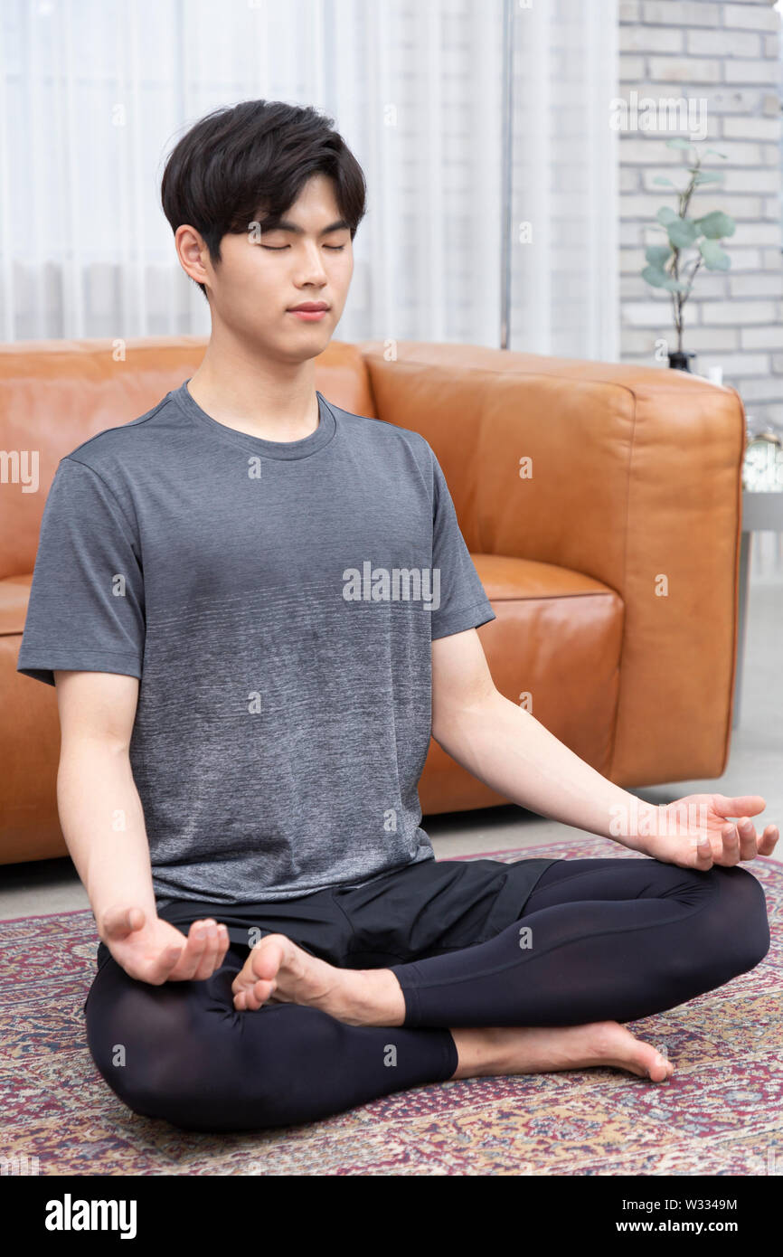 Daily routines Of an asian young man 080 Stock Photo - Alamy