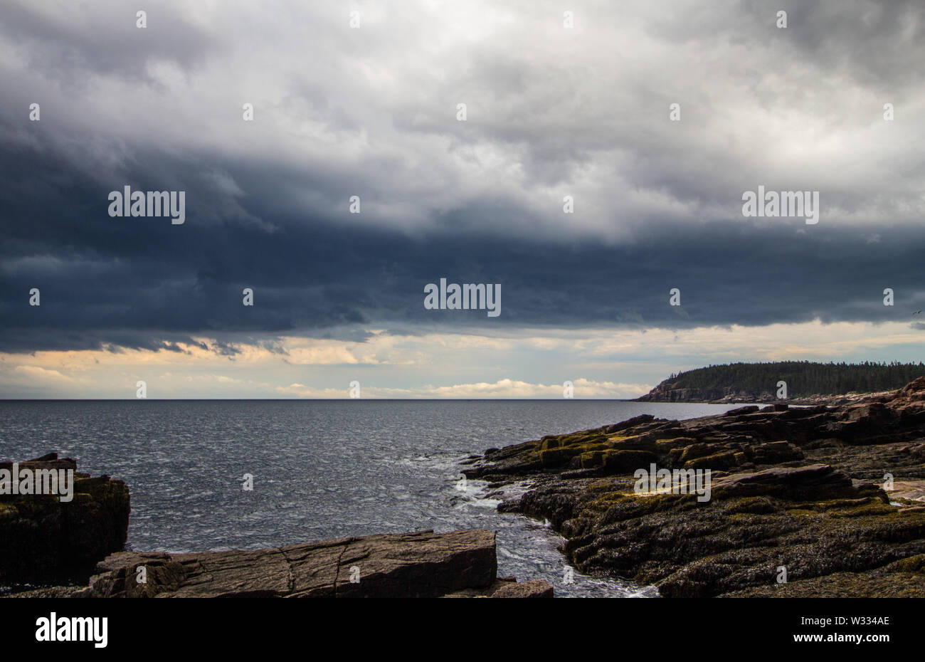 Storm over Acadia National Park, Maine Stock Photo - Alamy