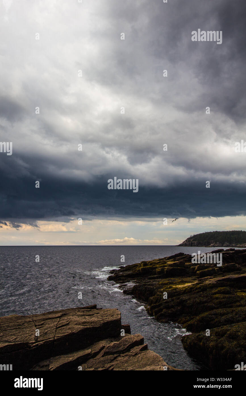 Storm over Acadia National Park, Maine Stock Photo - Alamy