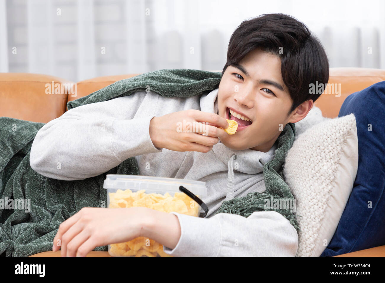 Daily routines Of an asian young man 056 Stock Photo - Alamy