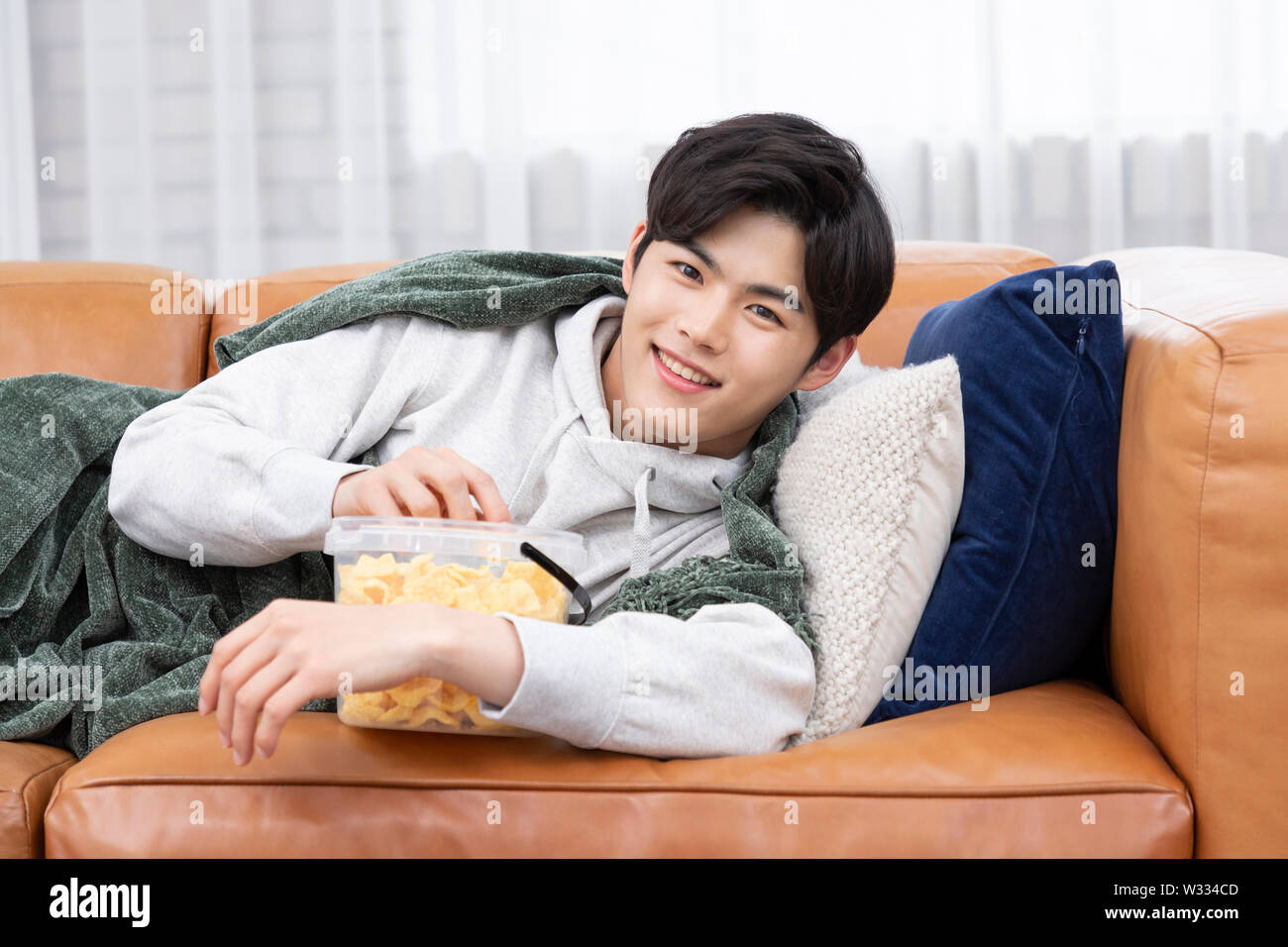 Daily routines Of an asian young man 054 Stock Photo - Alamy