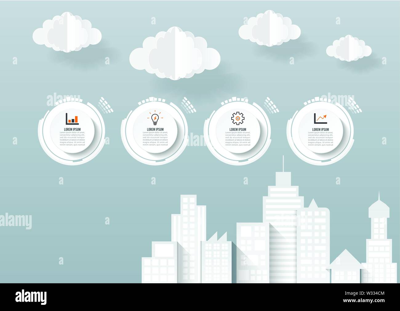 Business infographic on building concept. vector elements illustration ...