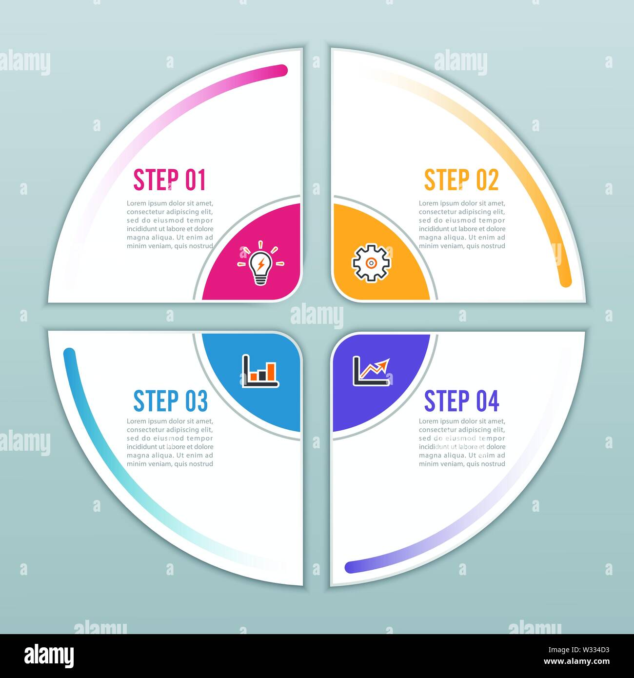 Circle infographic template four option, process or step for business presentation Stock Vector ...