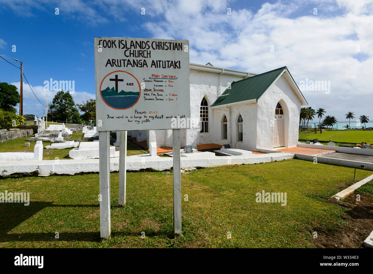 Cook Islands Aitutaki Church High Resolution Stock Photography and ...
