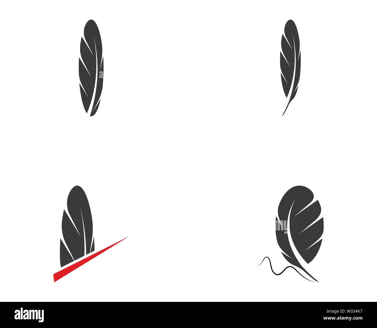 Feather writing logo template hi-res stock photography and images - Alamy