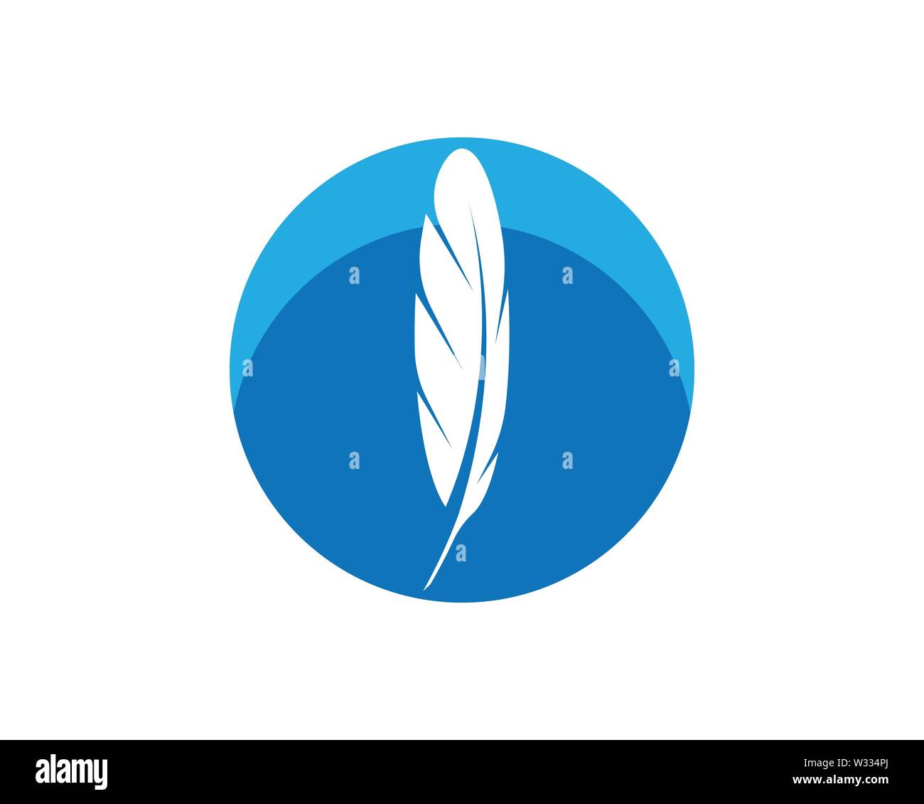 Feather pen Logo template Vector illustration Stock Photo - Alamy
