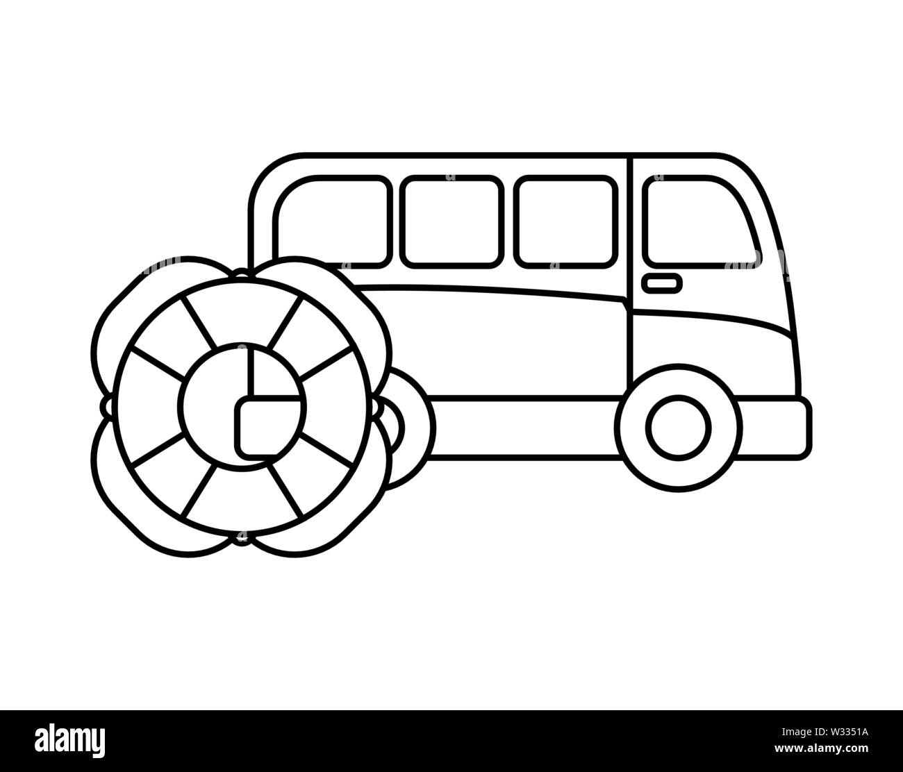 van vehicle with float protection vector illustration design Stock ...
