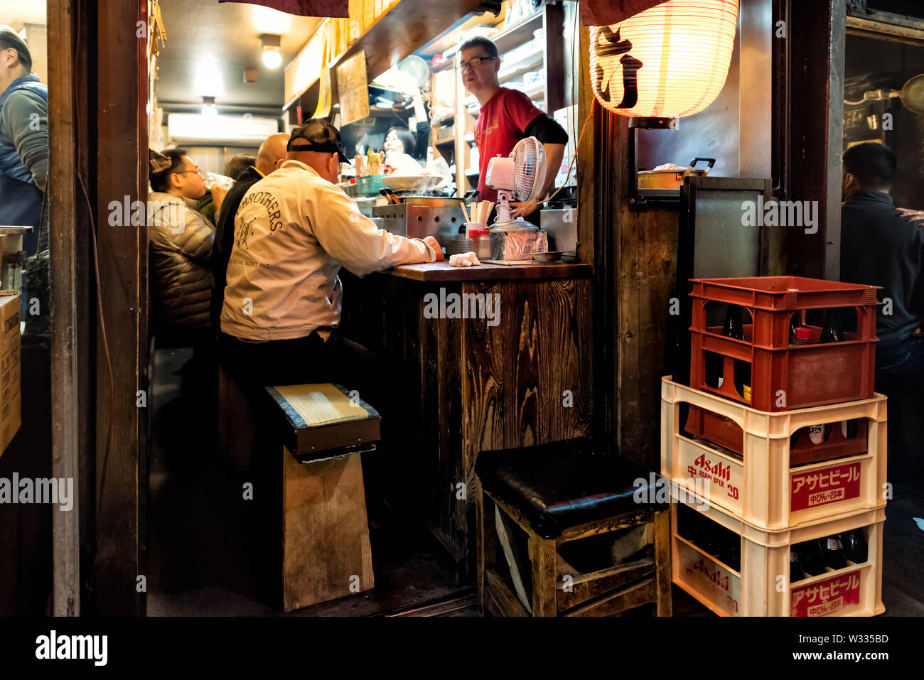 Shinjuku, Japan - April 4, 2019: Inside izakaya Japanese pub with ...