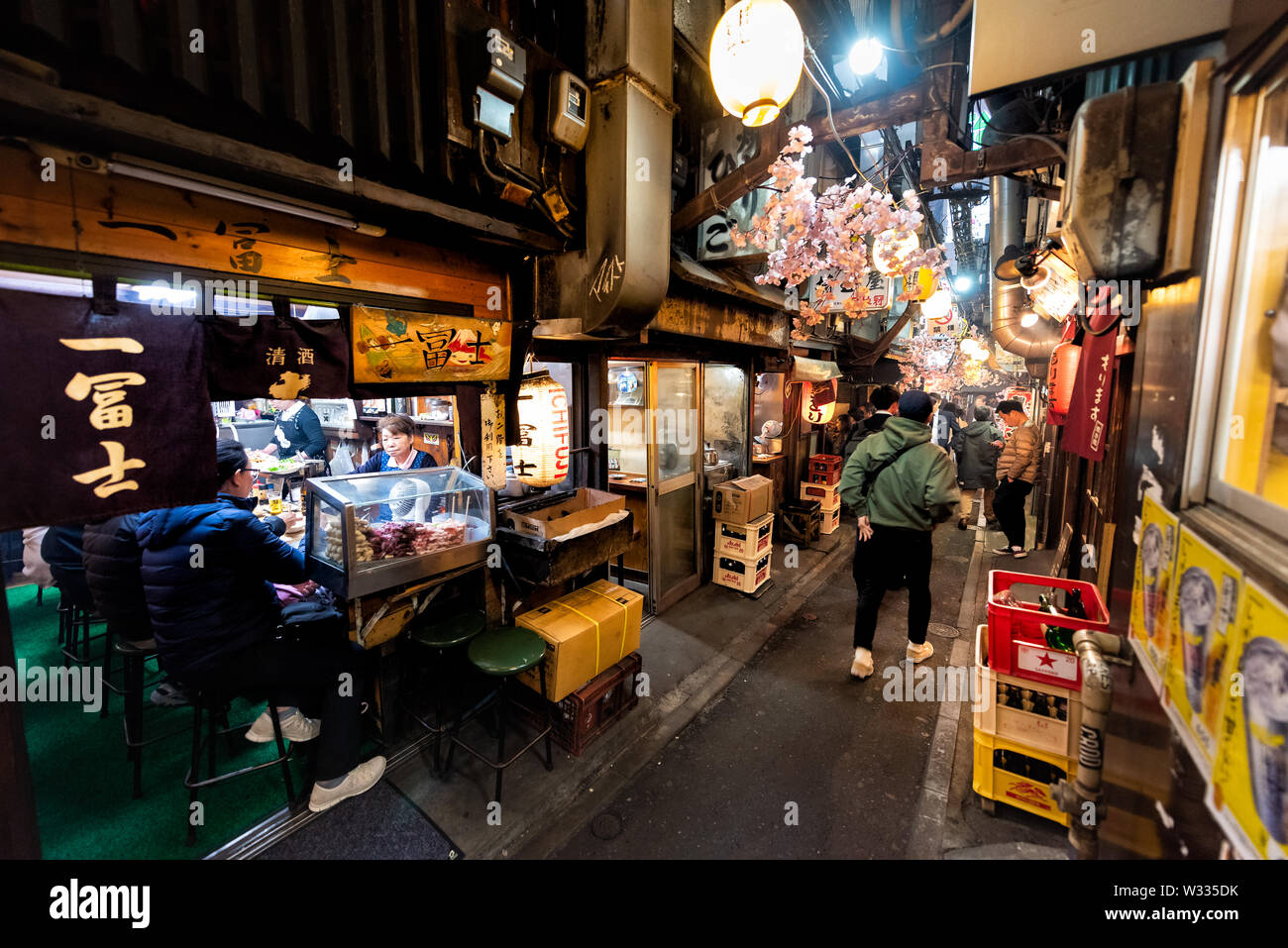Shinjuku, Japan - April 4, 2019: Japanese izakaya pub restaurant at ...