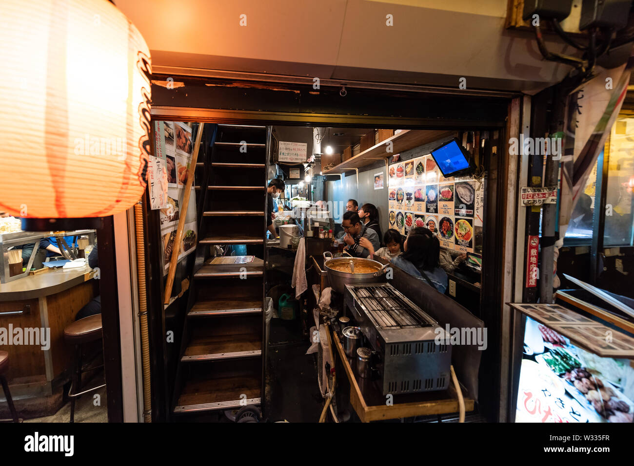 Shinjuku, Japan - April 4, 2019: Inside izakaya pub restaurant at ...