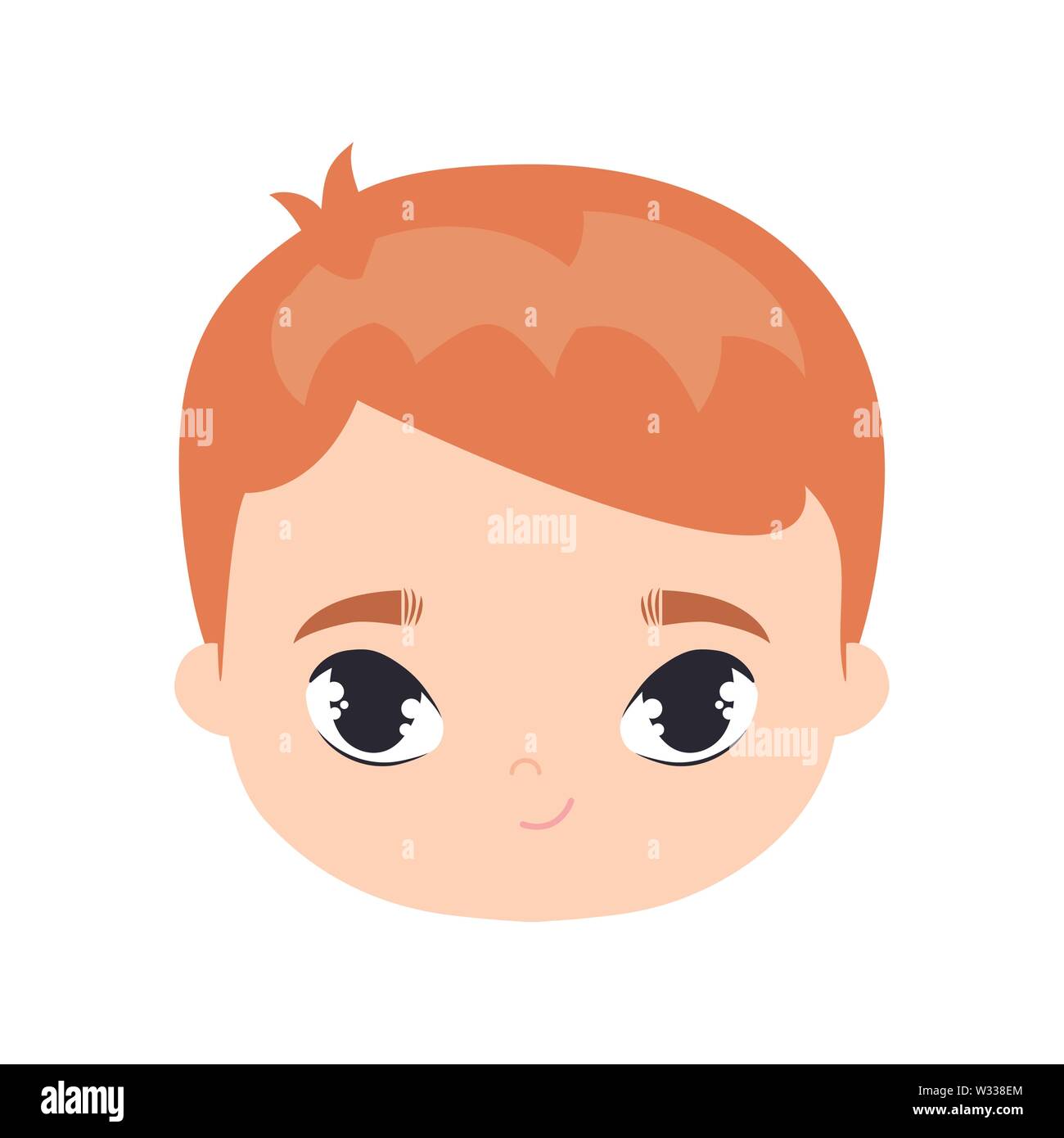 head of cute little boy avatar character vector illustration design ...