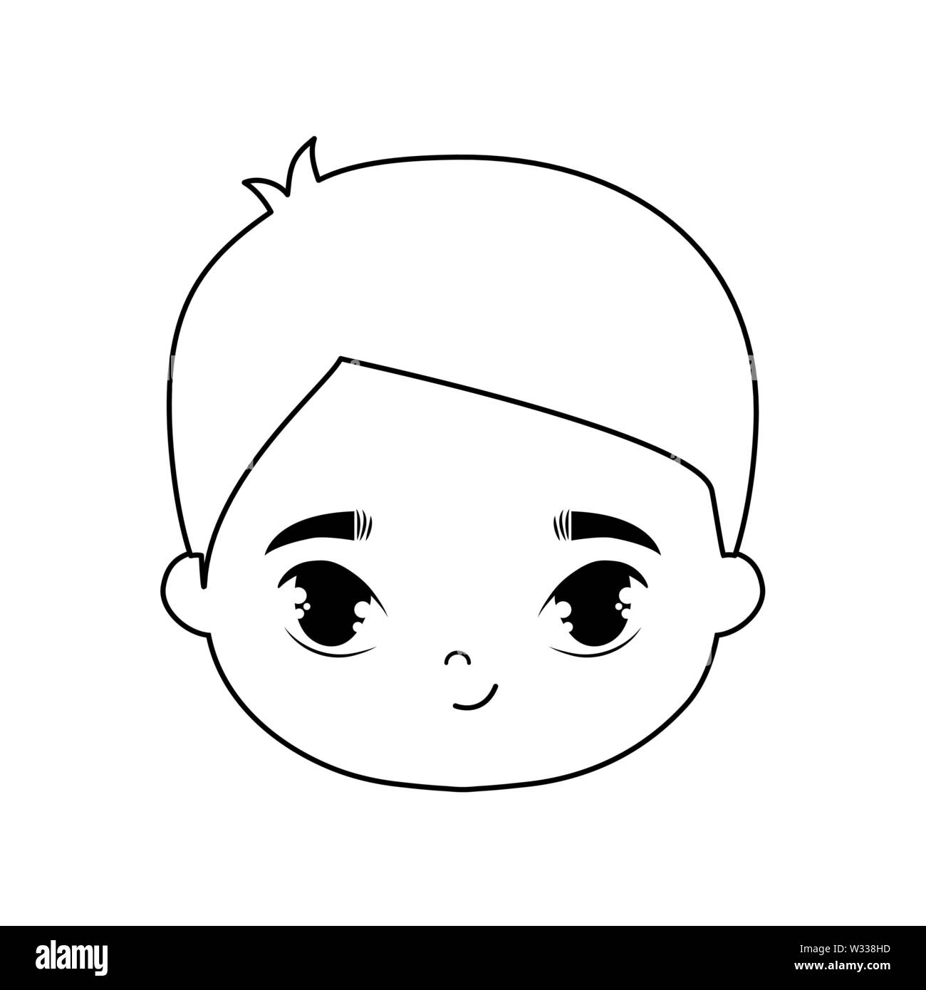 head of cute little boy avatar character vector illustration design ...