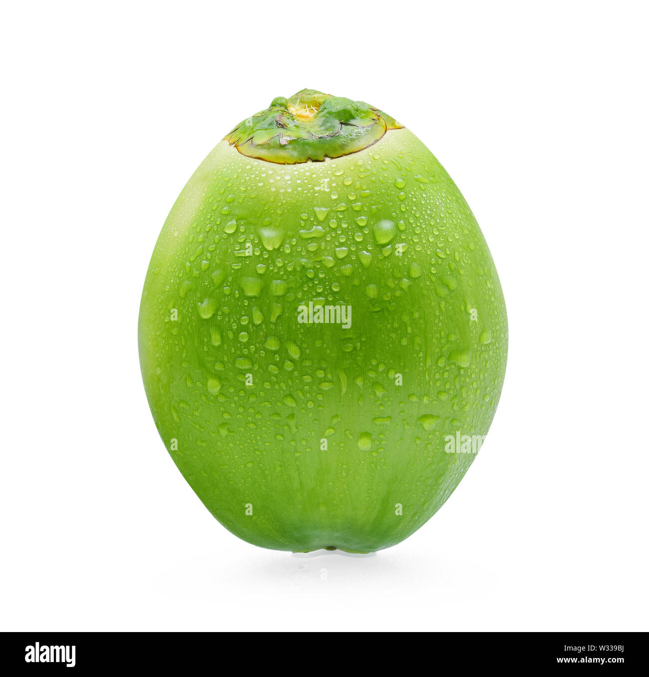 green coconut with water drops isolated on white background Stock Photo ...
