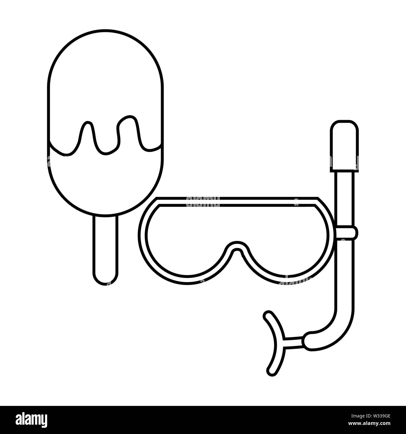 Ice cream stick cartoon Black and White Stock Photos & Images - Alamy