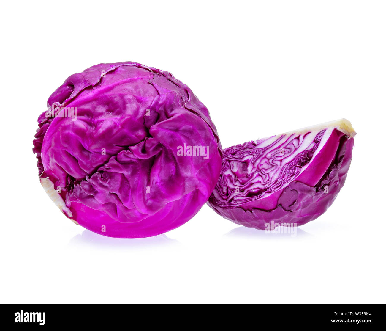 Purple cabbage on white background Stock Photo - Alamy