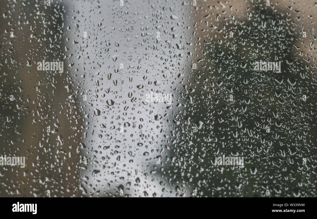 Rain drops on the window glass. Autumn and fall concept Stock Photo - Alamy