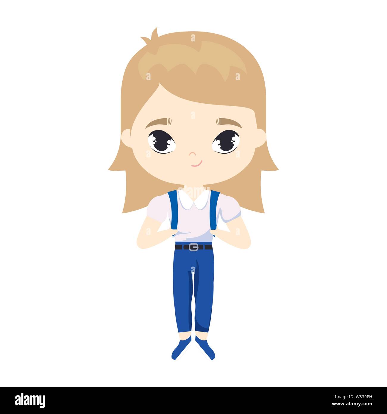cute little student girl avatar character vector illustration design ...