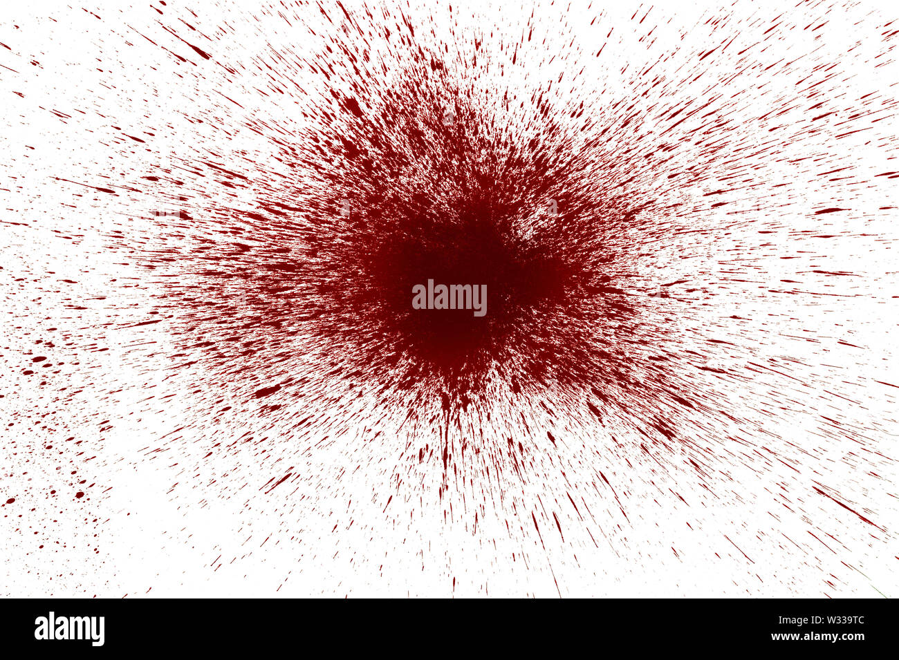 Blood splashed isolated on white background Stock Photo - Alamy