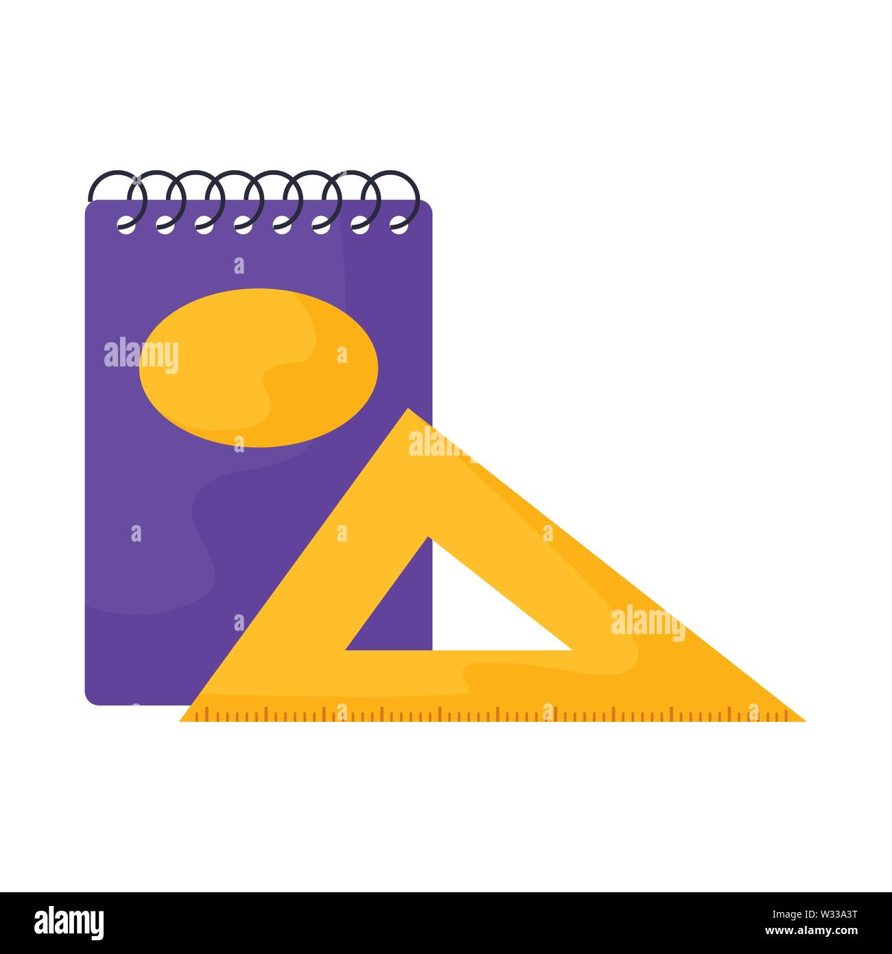 note book school with triangle rule vector illustration design Stock ...